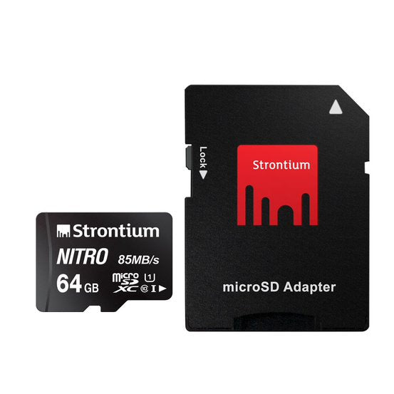 Strontium 64GB Nitro MicroSD Card 85MB/s With Adapter – Soundtech Online
