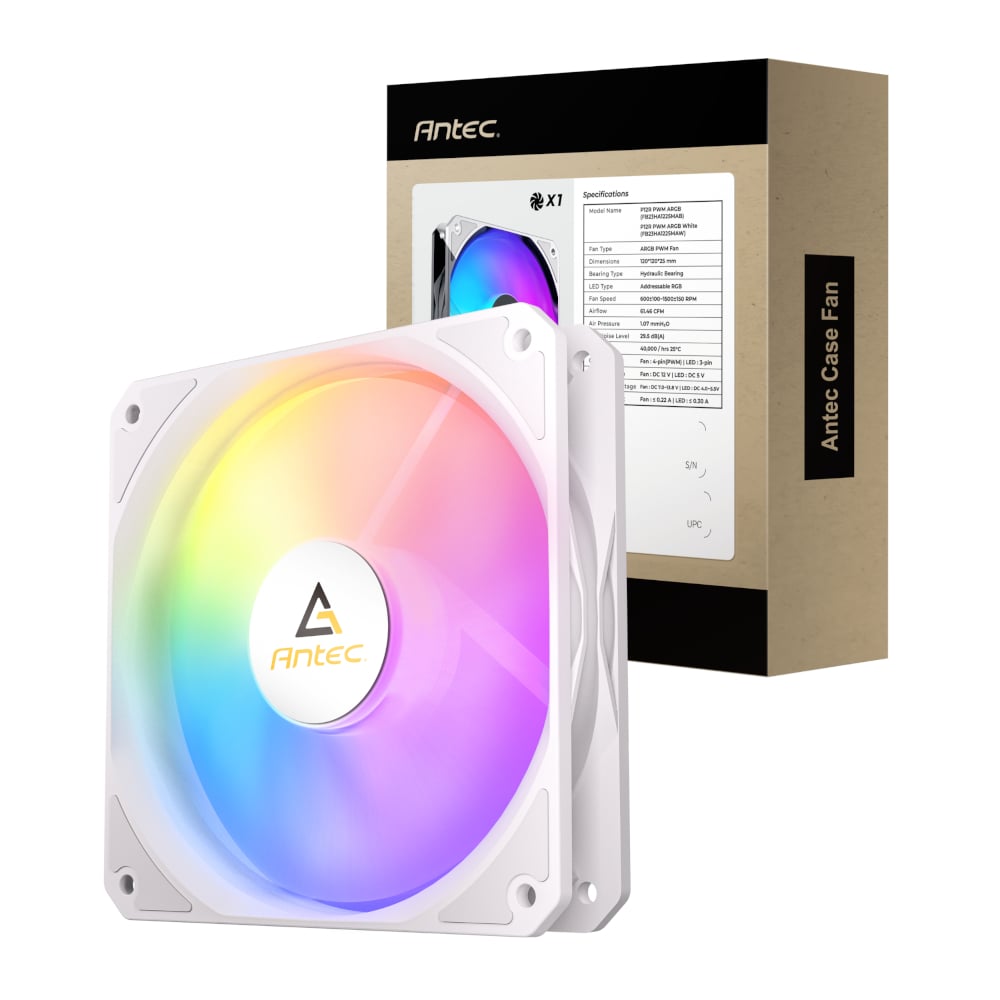 Antec P12 PWM 120mm ARGB Reverse Case Fan – White – Soundtech Online